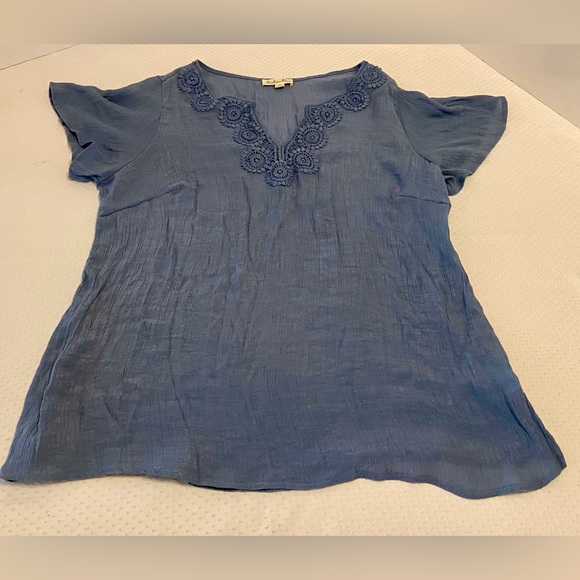 indigo Rose | Tops | Indigo Rose Dusty Blue Top Size 2x Please See Last ...